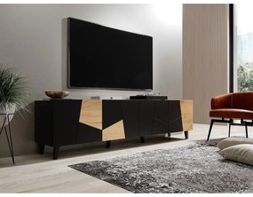 TV stolek Itrulto, Barva: černá / černá + dub craft