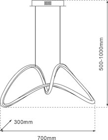 Závěsné LED svítidlo Tesoro, 1x LED 48w, 4000k, g