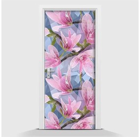 Samolepící fototapeta - Květy růžové 95 x 210cm