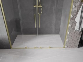 Mexen Velar Duo, posuvné dveře do otvoru 180x200 cm, 8mm čiré sklo, zlatá matná, 871-180-000-02-55