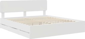 Rám postele se zásuvkou Bílá 180 x 200 cm Dřevěný materiál 3412157