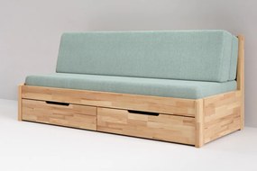 BMB Tandem Harmony rozkládací postel bez područek - buk Moření: Antracit, Provedení: Jádrový buk cink, Typ: ostré rohy, Rozměr: 80/160 x 200 cm