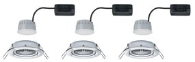 Paulmann 93488 LED Coin Nova round, set kulatých bodovek v chromové úpravě, 3x6,5W LED 2700K tříkrokové stmívání, prům.8,4cm