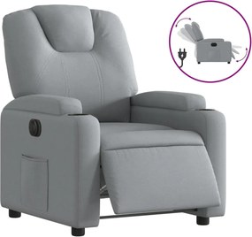 Elektrické polohovací křeslo světle šedé textil 3204344