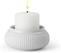 Svícen Curve Block Candle holder White 11 cm Lyngby Porcelaen