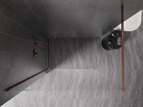 Mexen, Mexen Kioto-X sprchová stěna 80 x 200 cm, průhledná 10 mm, růžové zlato - 800-080-101-60-00-X
