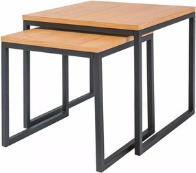 Sada 2 ks konferenčních stolků Largo Duo dub/černá
