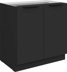 ARIA cc | dolní skříňka 80 D 2F policová | 80 cm | ANTI FINGERPRINT povrch | černá