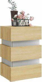 Noční stolek s LED dub sonoma 45 x 35 x 67 cm kompozitní dřevo 326843