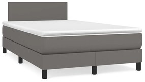 Box spring postel s matrací šedá 120x190 cm umělá kůže