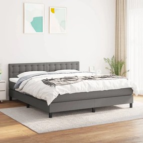 Box spring postel s matrací tmavě šedá 160x200 cm textil 3140386