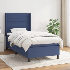 Box spring postel s matrací modrá 90x200 cm textil 3131487