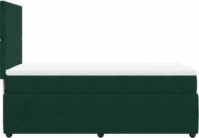 Box spring postel s matrací tmavě zelená 80 x 200 cm samet 3294487