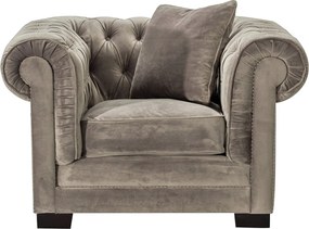 Křeslo Chesterfield Classic Velvet Dark Grey 118x96x77cm