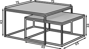 ADRK Furniture Konferenční stolek 2v1 KAMA CT-KAM-G-B