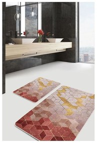 Růžové sametové koupelnové předložky v sadě 2 ks 60x100 cm – Mila Home