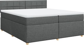 Box spring postel s matrací tmavě šedá 200x200 cm textil 3289088