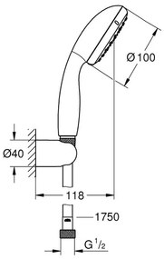 Grohe Vitalio Start Set sprchové hlavice 1 proud, chrom 27944000