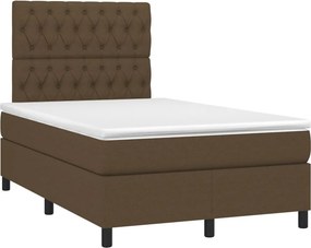 Box spring postel s matrací tmavě hnědá 120x200 cm textil 3142004