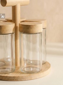 Sinsay - Nádobky na koření se stojanem 6 pack - béžová