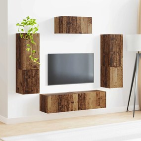 Sestava TV skříněk 4 ks Staré dřevo Kompozitní dřevo 3409049