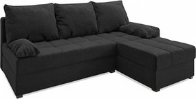 Rohová rozkládací sedací souprava do L CELESTE, 200 cm, s úložným prostorem Roh pohovky: Pravý roh, Barva látky Malmo: Černá (Malmo 96)