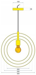 Toolight - závěsná lampa E27 APP286-1CP, zlatá, OSW-08404