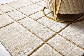 Diamond Carpets India, Ručně vázaný kusový koberec Radiant Mohair DESP P41 Mohair White, 80x150, béžová, ložnice