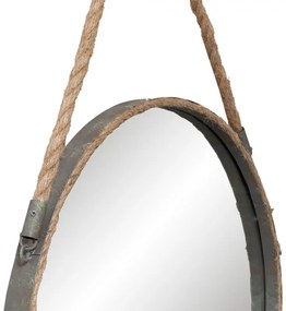 Kulaté kovové zrcadlo s provazem