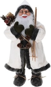 Santa Claus v bílém kožichu 80 cm