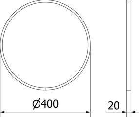 Mexen Loft, kulaté koupelnové zrcadlo 40 cm, barva rámu černá matná, 9850-040-040-000-70