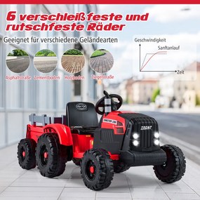 Costway 24 V dětský elektrický traktor s přívěsem elektrické vozidlo