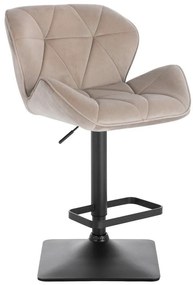 LuxuryForm DESIGN Barová židle MILANO VELUR na černé hranaté podstavě - latte