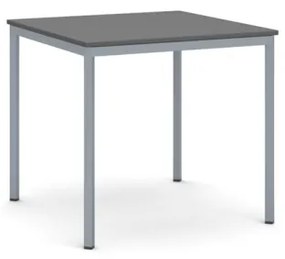 Jídelní stůl, 800 x 800 mm, deska grafit, podnož tm. šedá