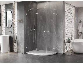 Mexen Lunar, půlkruhový sprchový kout naklápěcí doleva 100 x 70 cm, 8mm čiré sklo, chromový profil, 833-100L-070P-01-00