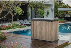 Hnědý plastový zahradní úložný box Deco – Keter