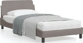 vidaXL Rám postele s čelem 100x200 cm textil [373129] Barva: Tmavě šedá