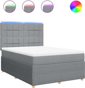 Box spring postel s matrací světle šedá 140 x 190 cm textil 3294351