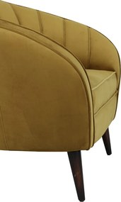 Okrové designové sametové křeslo Almond ocher - 91*71*77cm
