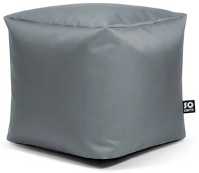 Šedý dětský sedací vak z imitace kůže Cube M – So Soft?