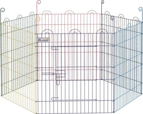 PawHut ohrádka pro štěňata 6dílná 60 cm ohrádka pro štěňata DIY ohrádka s kovovými dvířky barevná pro domácí zvířata | Aosom.de