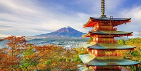 Obraz výhled na Chureito Pagoda a horu Fuji Varianta: 120x60