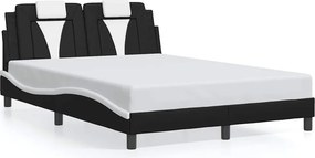 Rám postele Viana bez matrace černý a bílý 140 x 200 cm umělá kůže 3208101