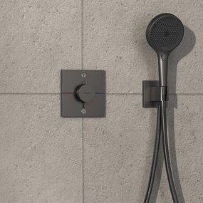 Hansgrohe ShowerSelect Comfort E, termostat pod omítku pro 2 spotřebiče, kartáčovaný černý chrom, HAN-15572340