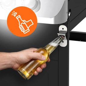 Velaco Plynový BBQ gril s boční plotýnkou, poličkou a krycí plachtou - APOLLO-A, 2+1 hořák