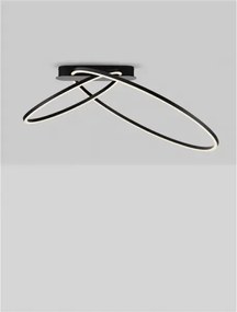 LED stmívatelné černé moderní stropní svítidlo Kiklos