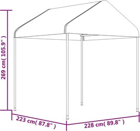 vidaXL Altán se střechou bílý 6,69 x 2,28 x 2,69 m polyethylen [3155503]