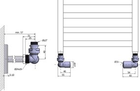 Aqualine First Corner připojovací sada ventilů pravé provedení chrom CP920S