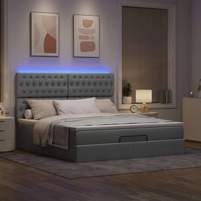 Osmanský rám postele s matrací světle šedá 160x200cm textil 3314100