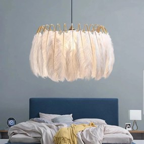 Toolight - Závěsné svítidlo Glamour 1xE27 392180, bílá-zlatá, OSW-07862